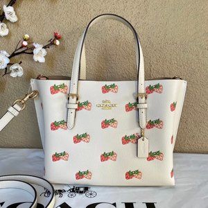 Coach | Bags | Coach Mollie Tote 25 With Strawberry Print Cb60 | Poshmark